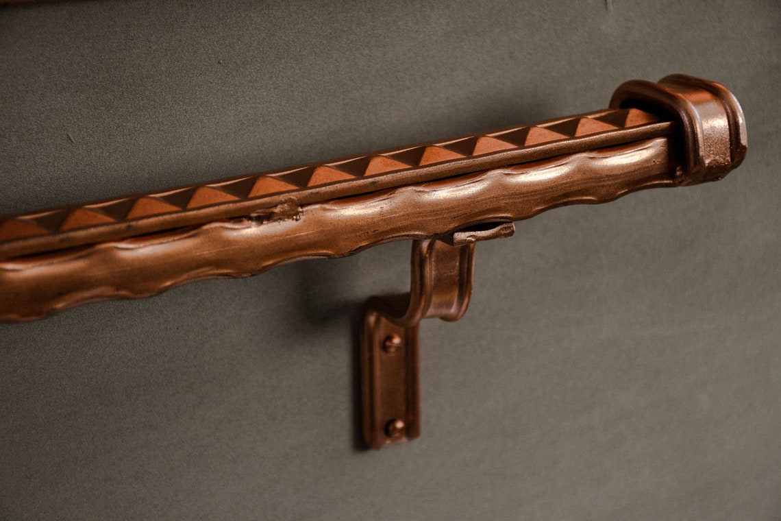 Copper Metal Handrail Stair Handrails Copper Wrought Iron - Etsy UK