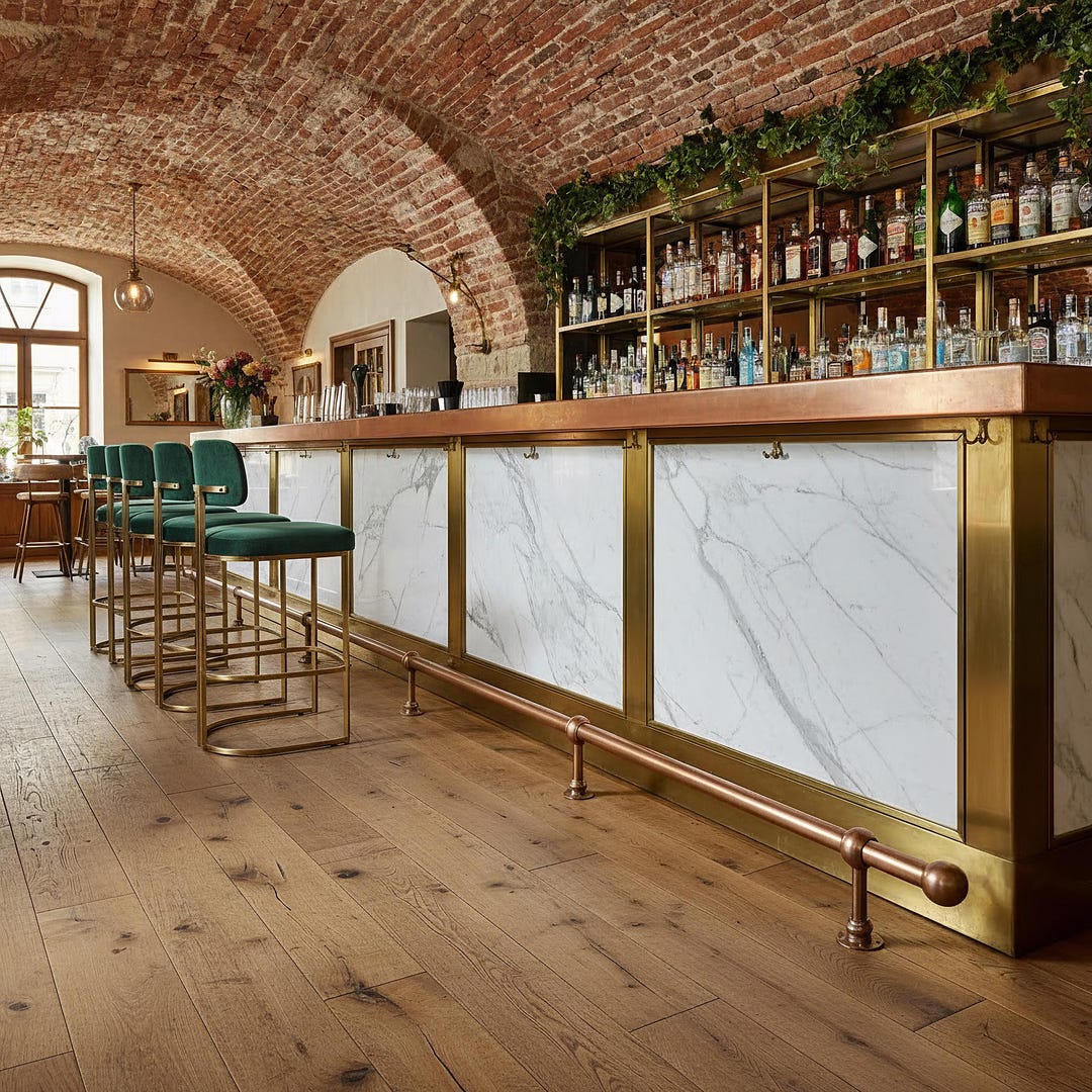 Industrial Foot Rail Copper Heavy Duty Home Bar Foot Rail Kitchen ...