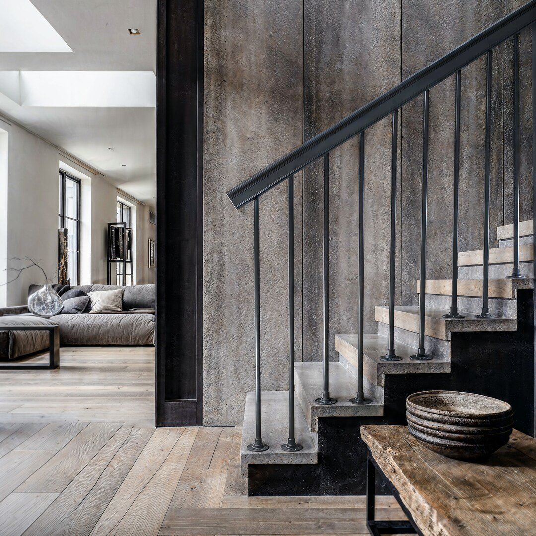 Wrought Iron Handrail Stair Railing Spindle Balusters Picket Black ...