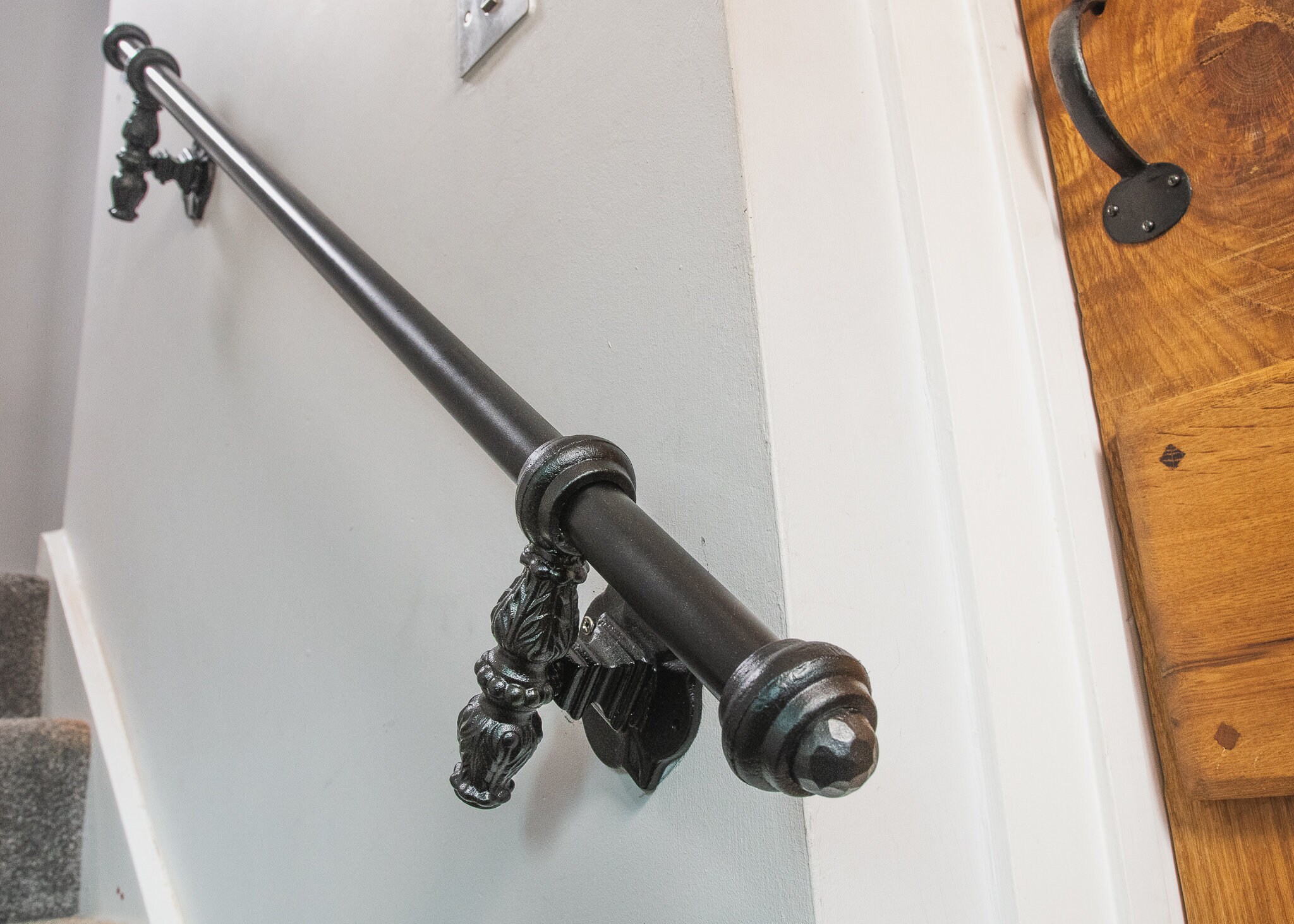 Black Metal Handrail Stair Handrails Wrought Iron - Etsy UK