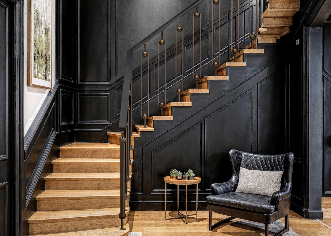 Aged Bronze Stair Spindle Vintage Wrought Iron Railing Panel Handrail ...
