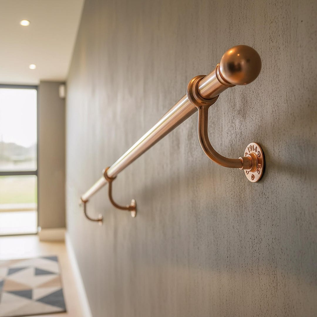 Industrial Copper Stair Handrail Wrought Iron Staircase Railings Steel ...