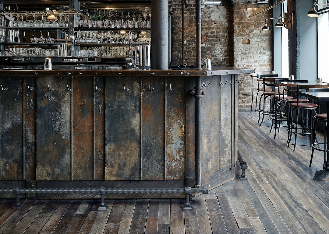 Industrial Foot Rail Wrought Iron Home Bar Foot Rail Kitchen Island ...