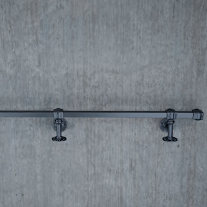 Industrial Foot Rail Black Wrought Iron Home Bar Foot Rail Kitchen ...