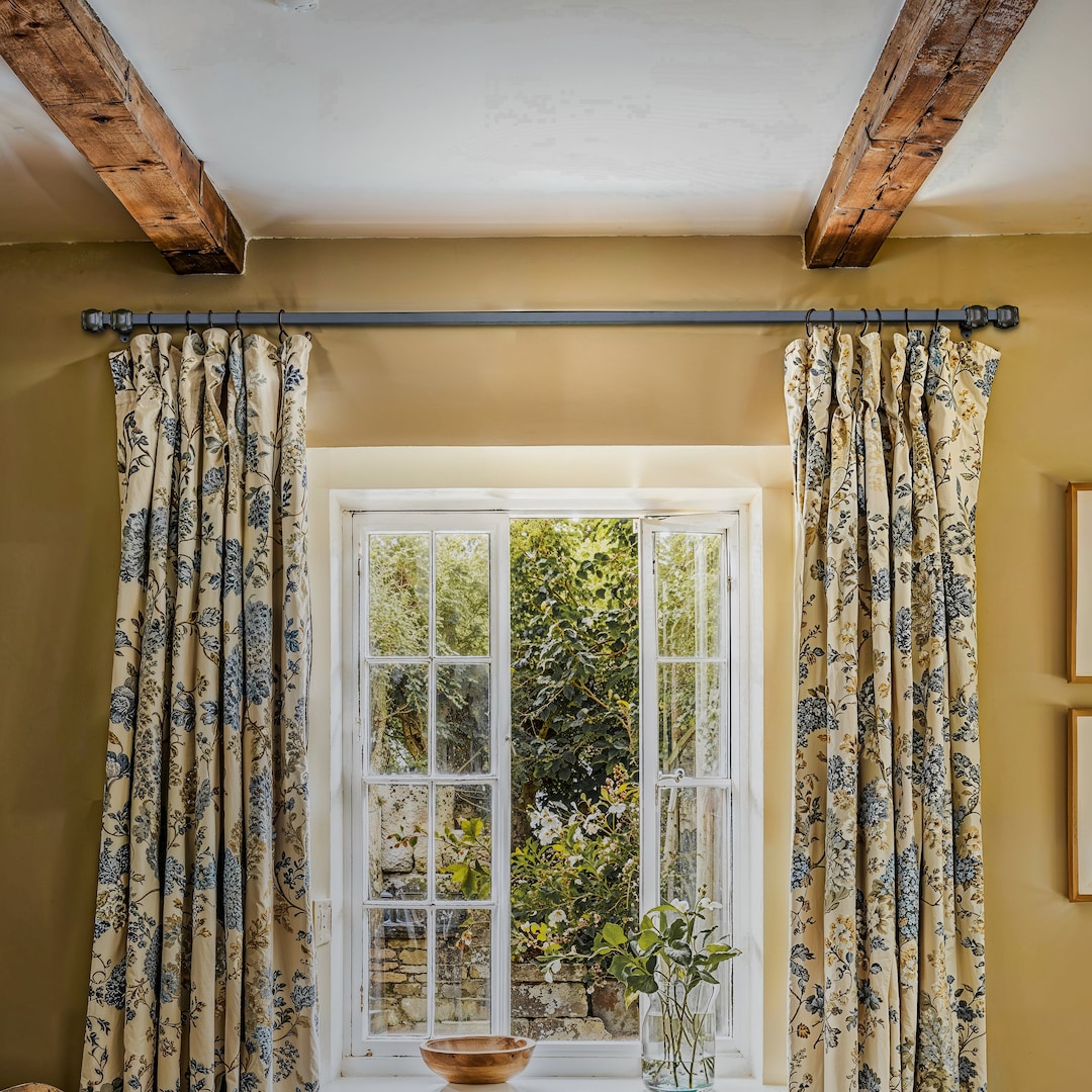 Wrought Iron Curtain Rail Wrought Iron Wall Mounted Vintage Curtain Rod ...