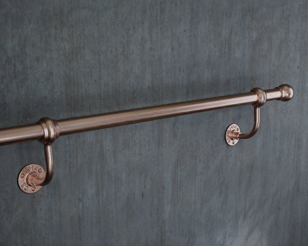 Industrial Copper Stair Handrail Wrought Iron Staircase Railings Steel ...
