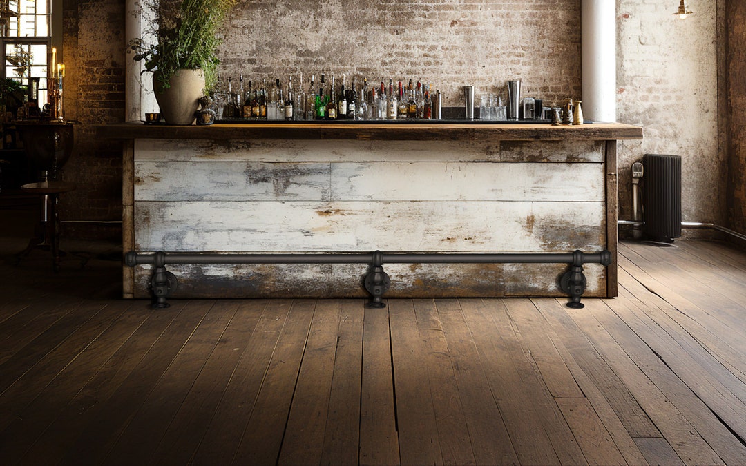 Industrial Foot Rail Black Home Bar Foot Rail Kitchen - Etsy
