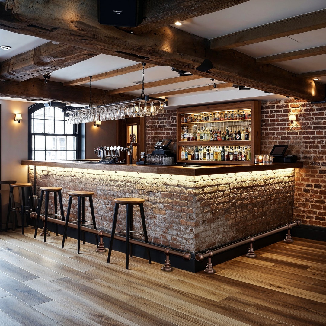 Industrial Foot Rail Bronze Heavy Duty Home Bar Foot Rail Kitchen ...