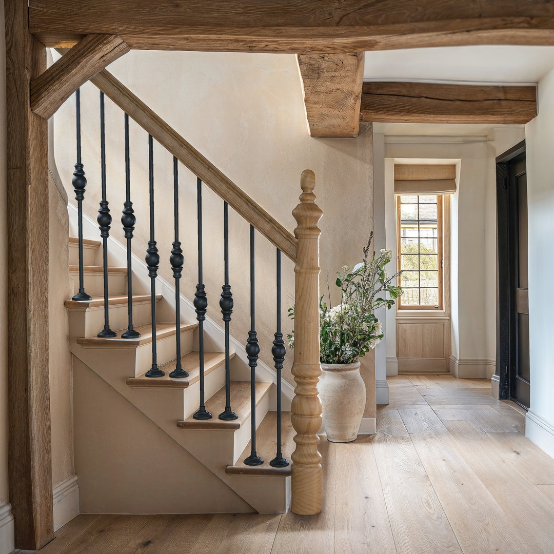 Wrought Iron Stair Spindle Railing Handrail Balusters Picket Black ...