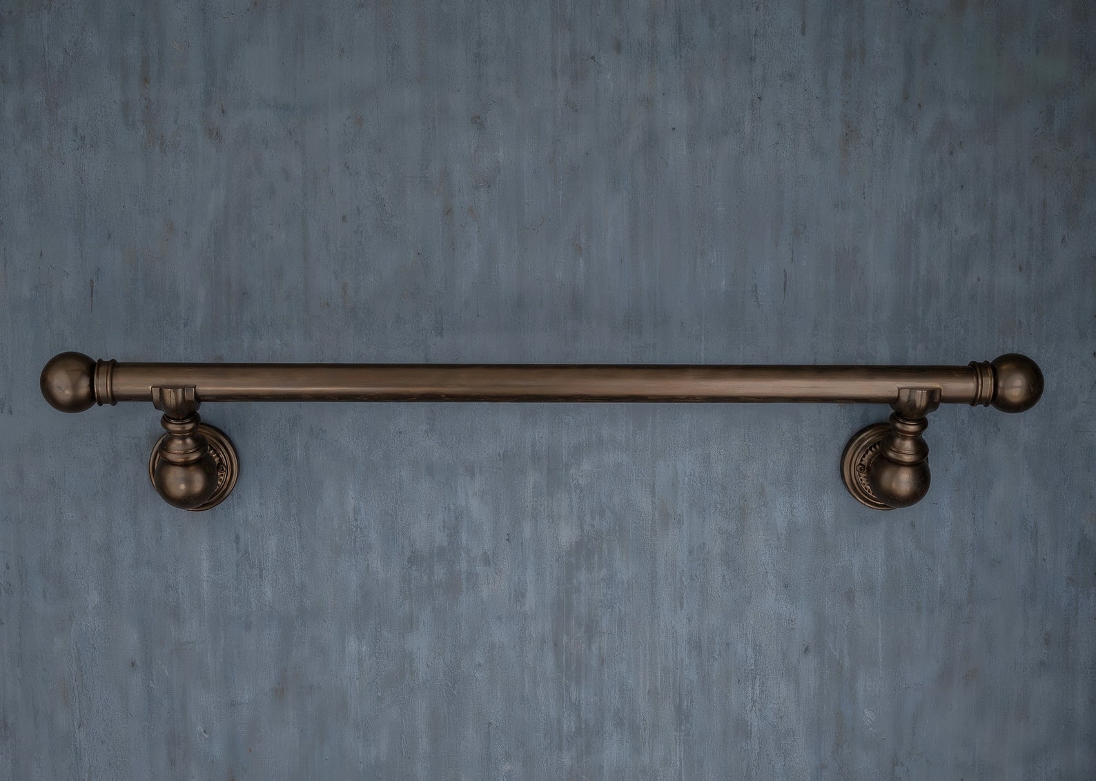 Bronze Metal Curtain Rail Wrought Iron Wall Mounted Vintage Curtain Rod ...