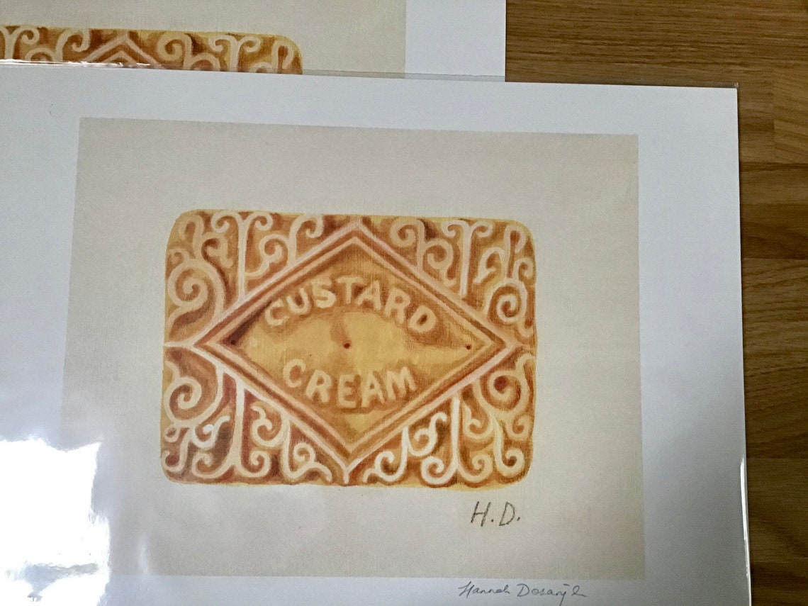 Custard Cream Biscuit Print - Etsy