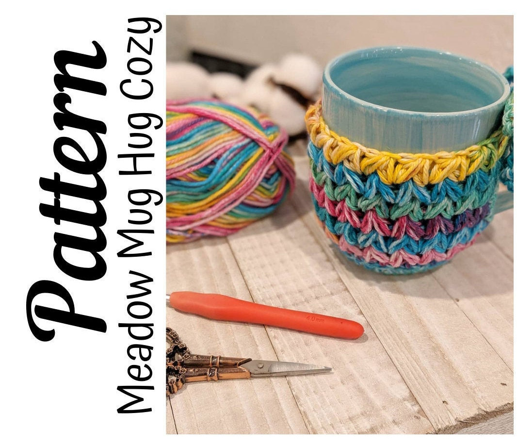 Crochet Pattern, Crochet Meadow Mug Hug Cozy PATTERN Only, Crochet Mug ...