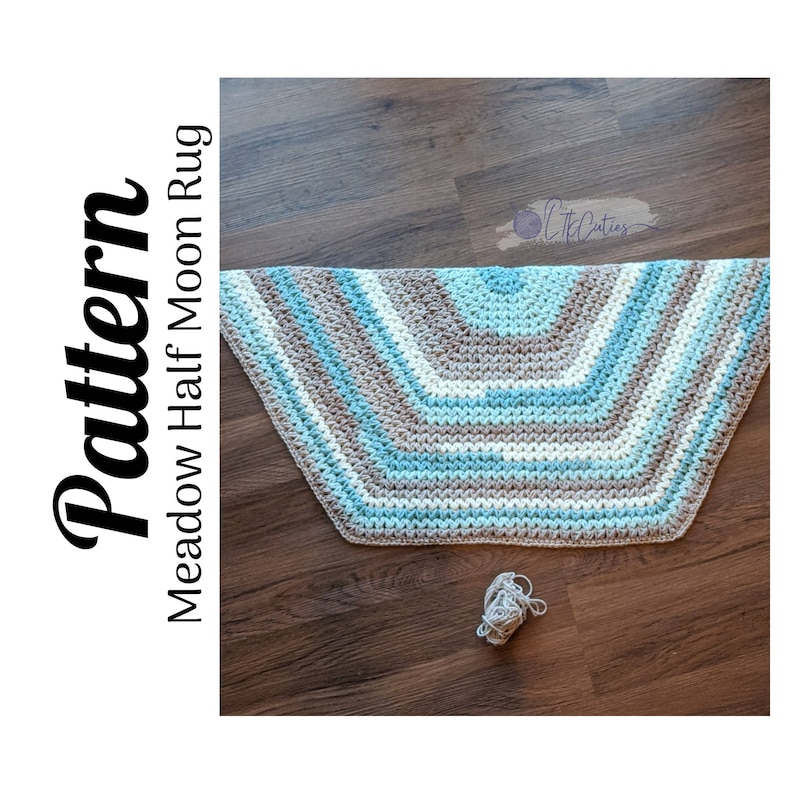 Crochet Pattern Crochet Meadow Half Moon Rug Crochet Rug | Etsy