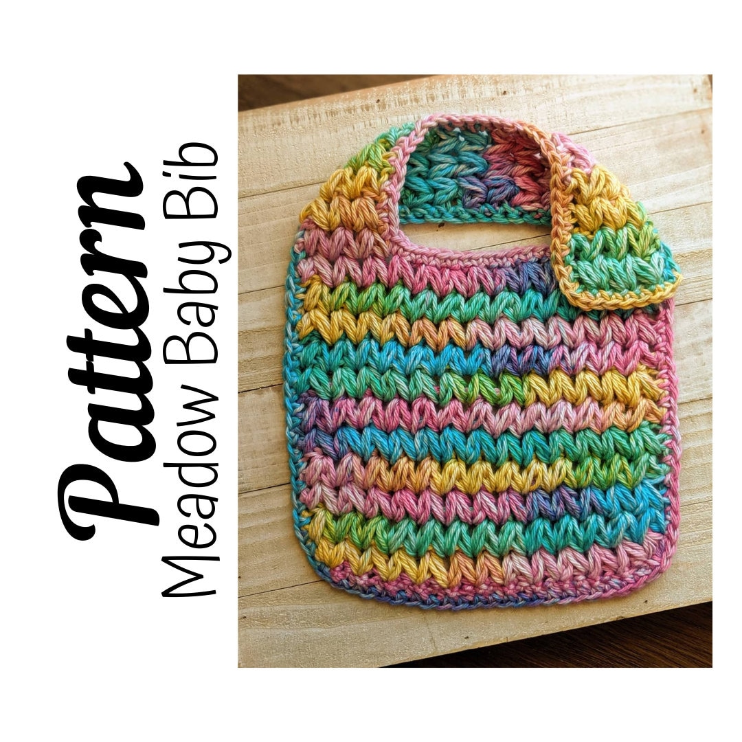Crochet Pattern, Crochet Meadow Baby Bib PATTERN Only, Crochet Baby Bib ...