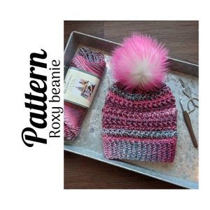 Crochet Pattern, Crochet Roxy Beanie, Crochet Beanie, Ltkcuties ...