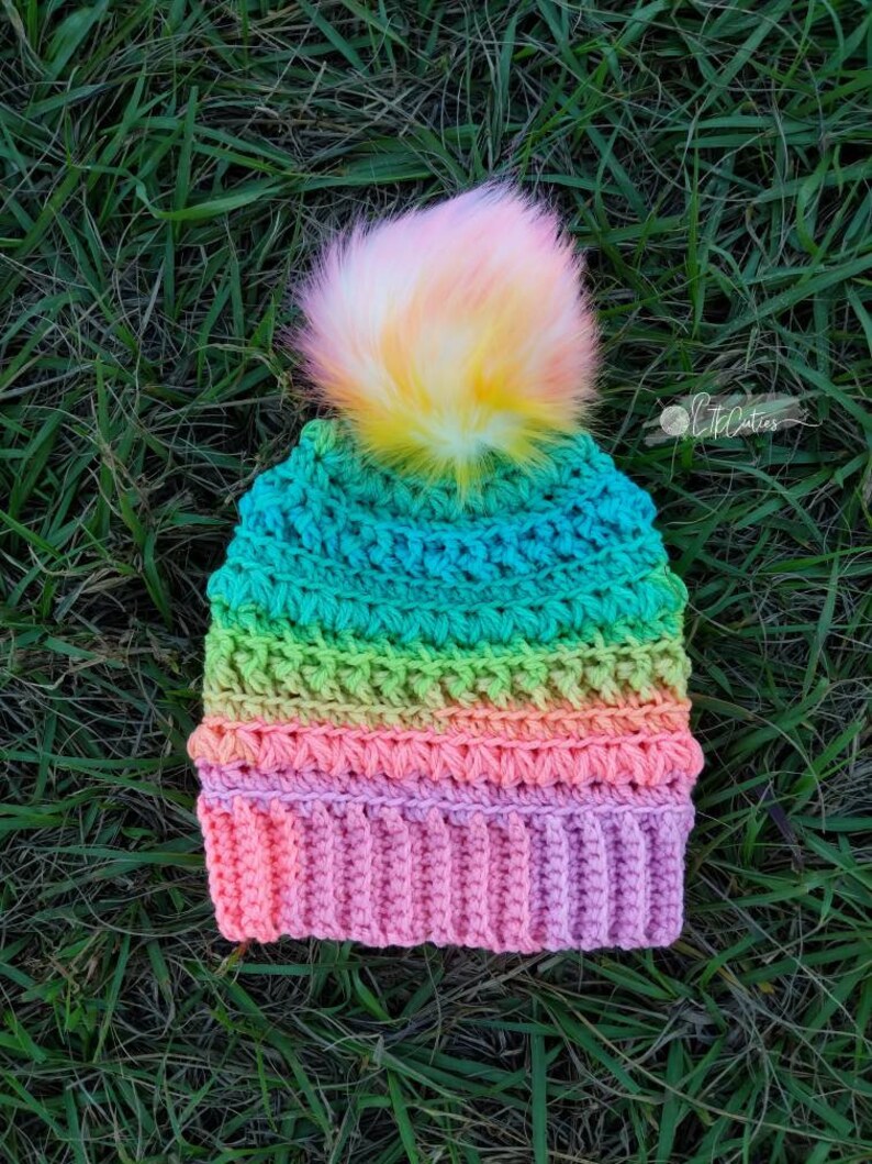 Crochet Pattern, Crochet Roxy Beanie, Crochet Beanie, Ltkcuties ...