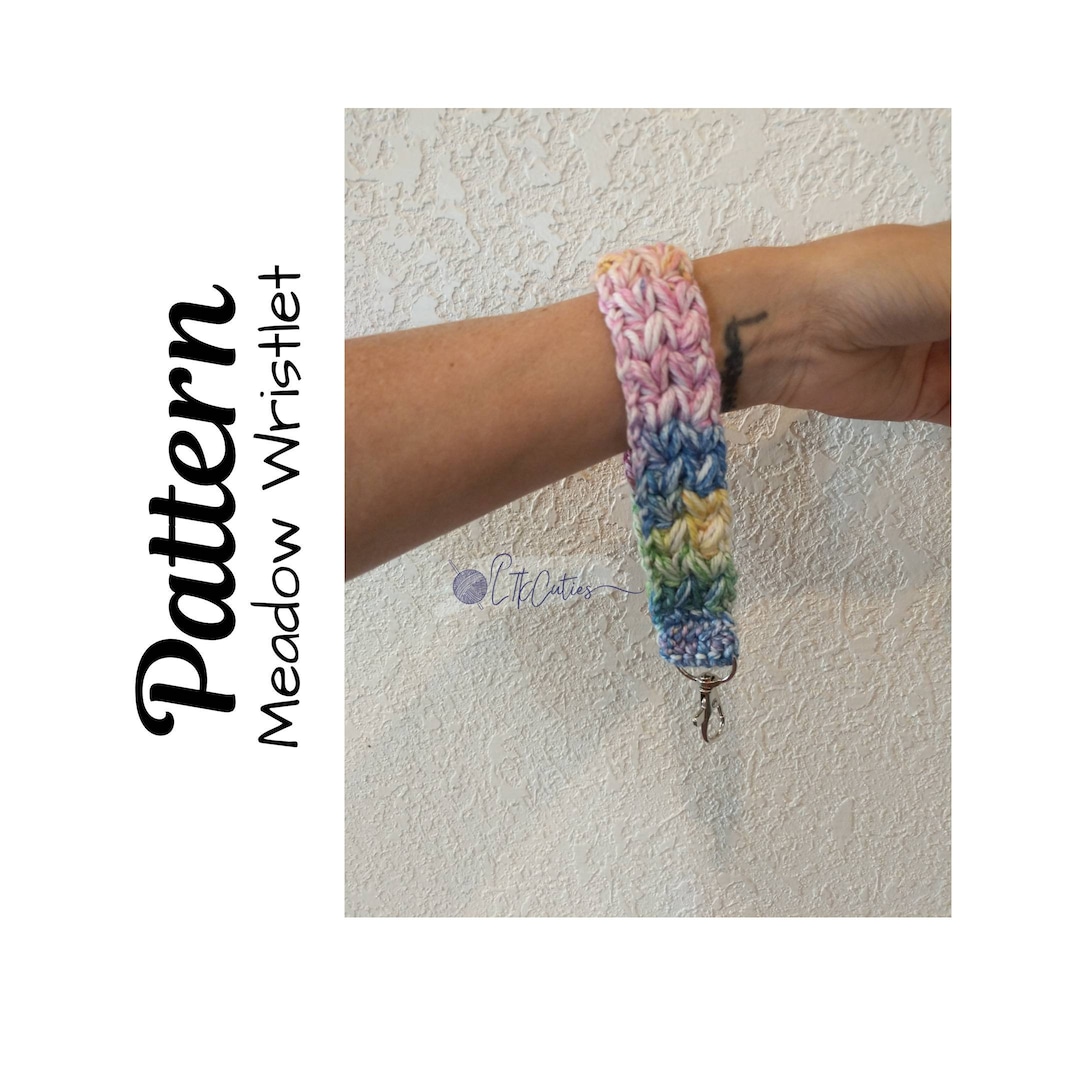 Crochet Pattern, Crochet Meadow Wristlet, Crochet Wristlet, Crochet ...