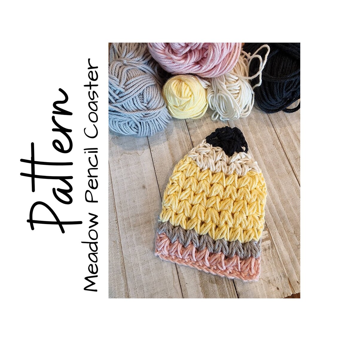 Crochet Pattern Crochet Meadow Pencil Coaster Pencil - Etsy