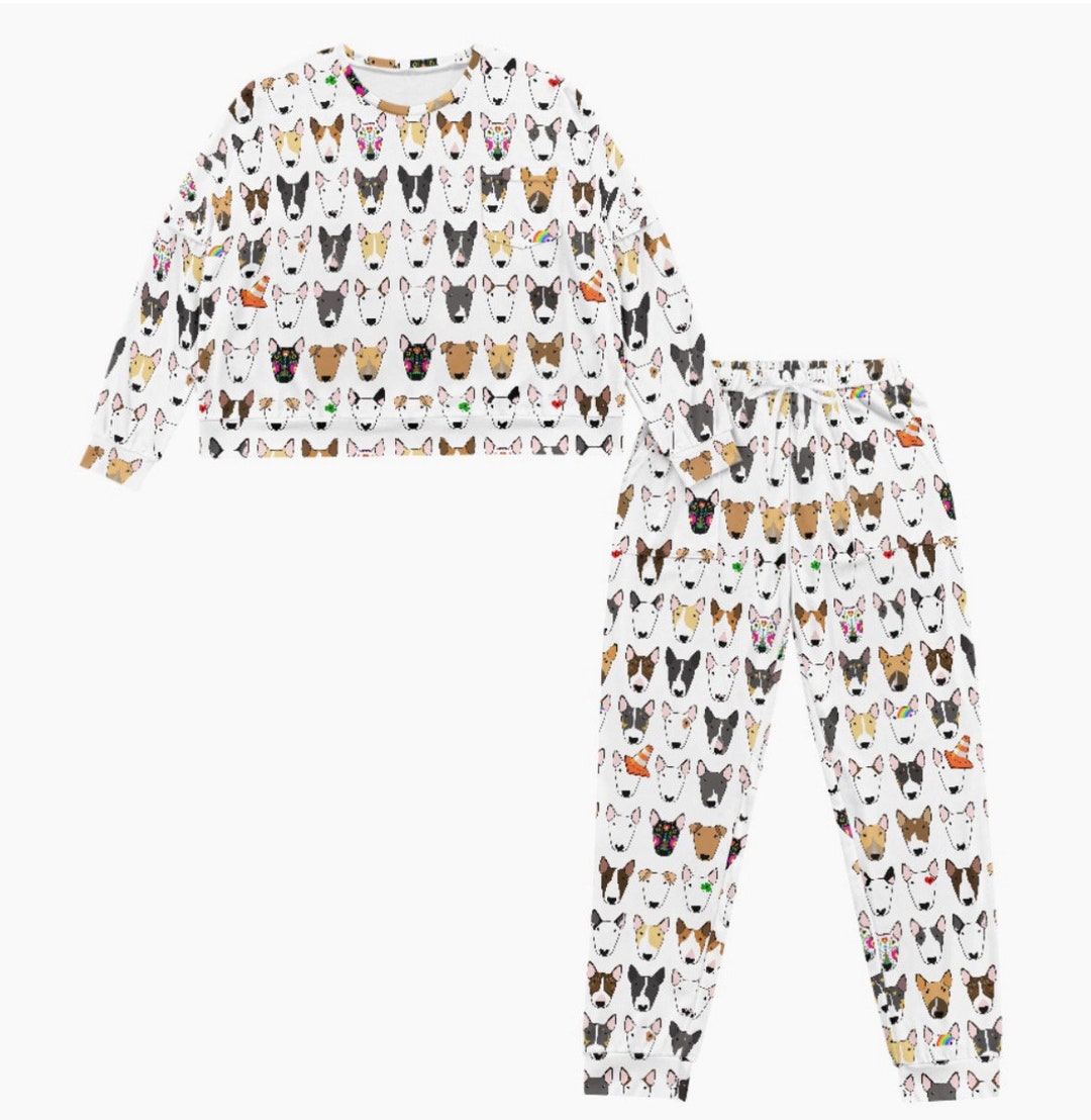 Ladies Multibull Bull Terrier Print Pyjamas - Etsy
