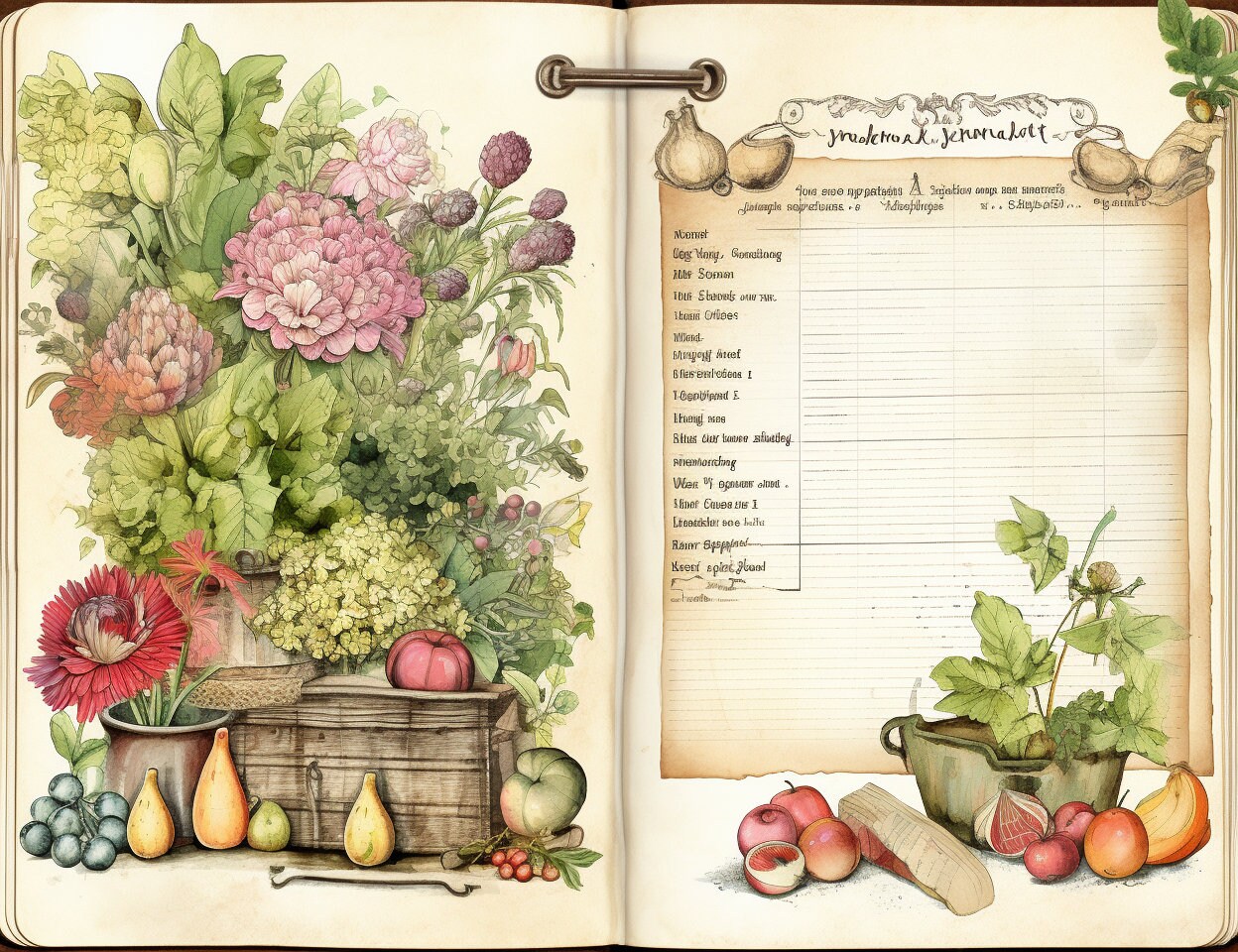 Junk Journal Gardening Theme Paper Clipart Bundle-12 High Quality ...