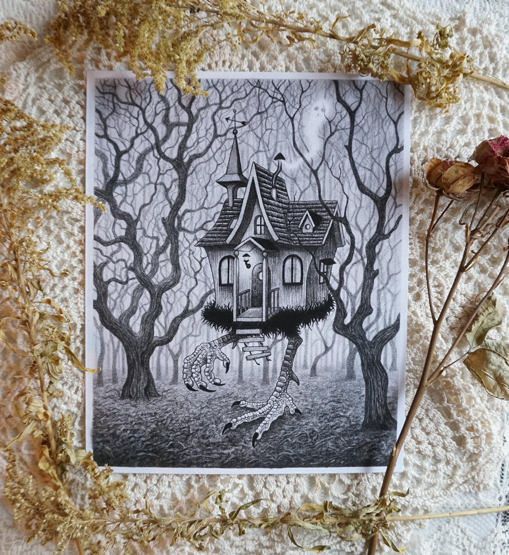 Baba Yaga's House Print | Etsy