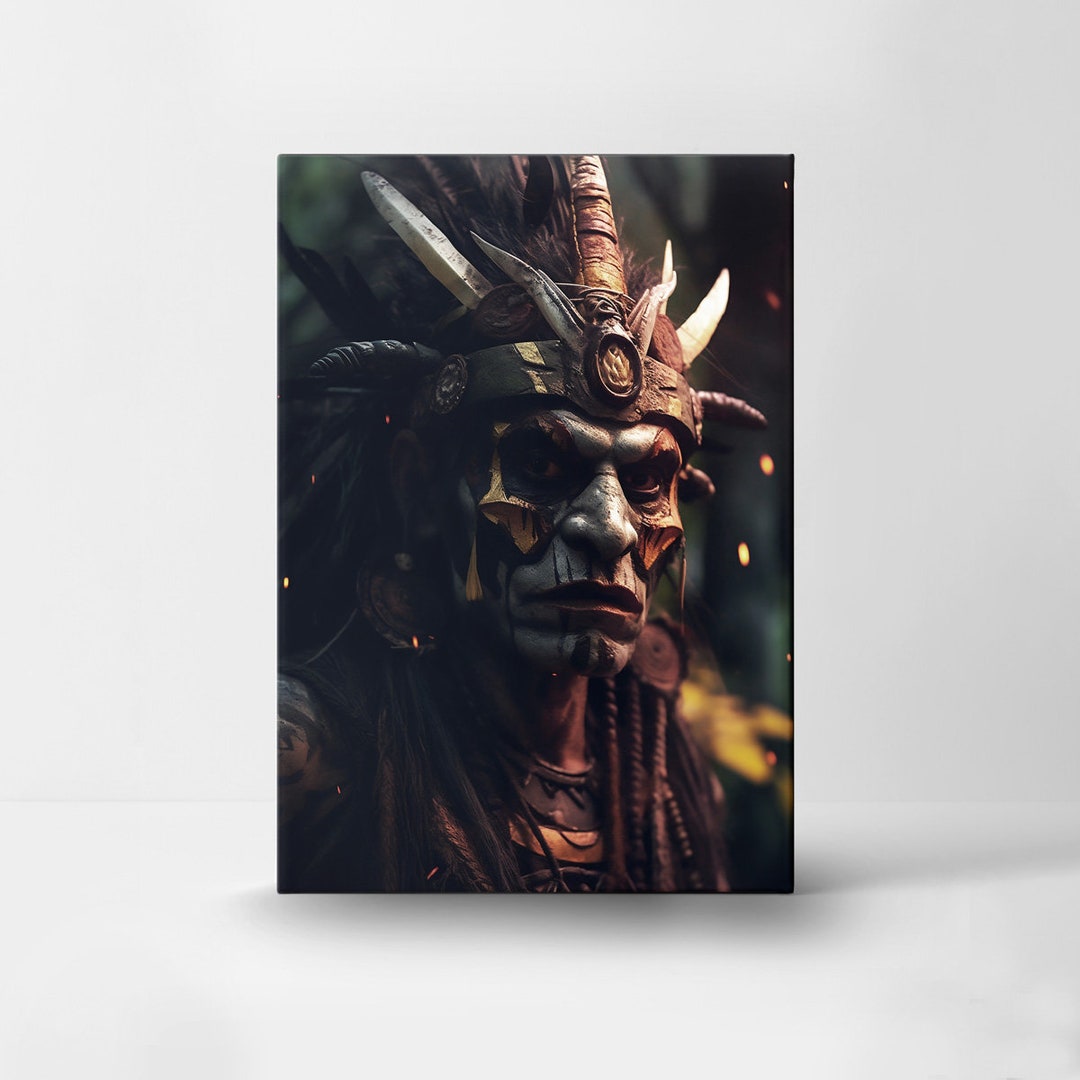 A Dark Portrait of a Shaman Digital Painting | Instant Download ...