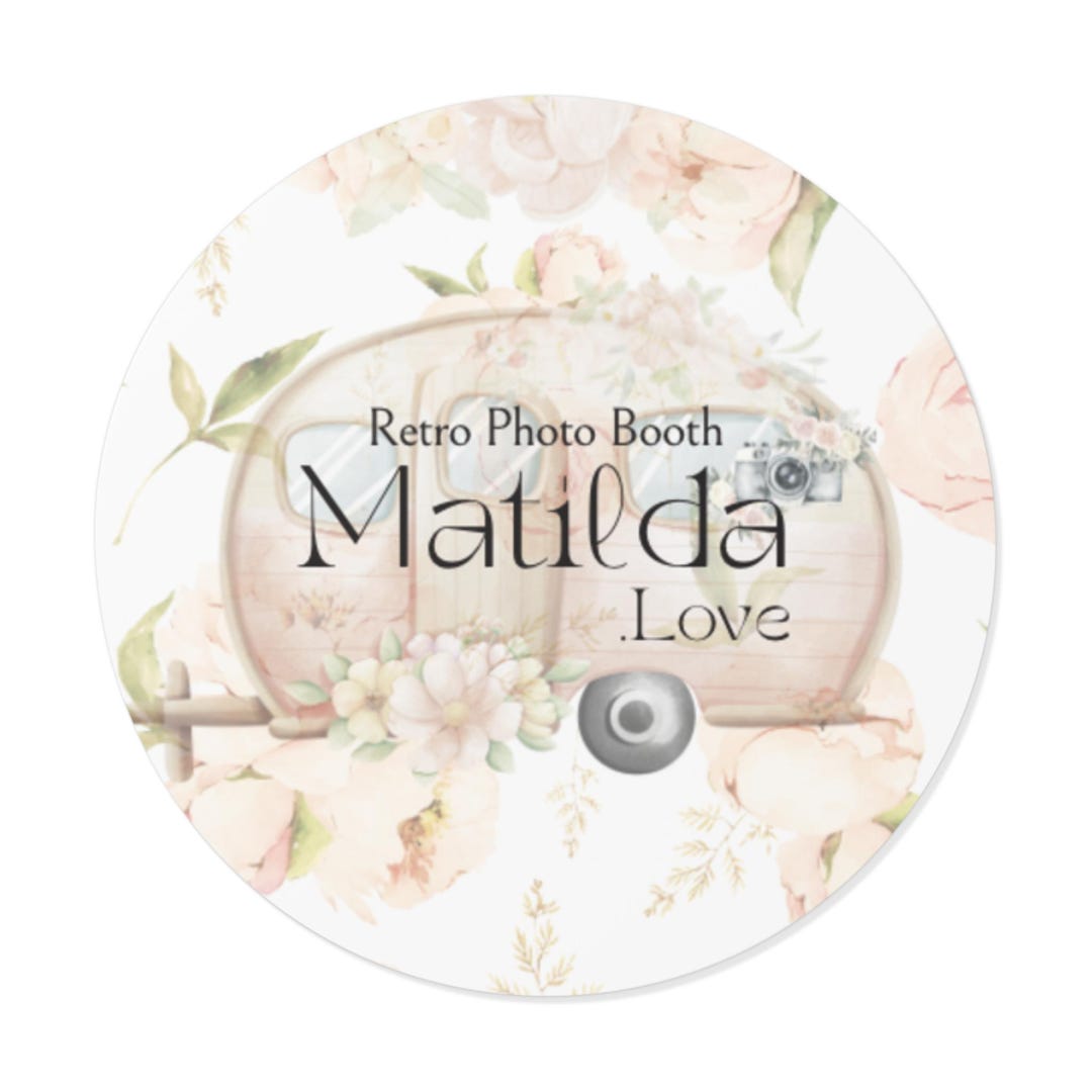 Matilda Retro Photo Booth Round Vinyl Sticker - Etsy