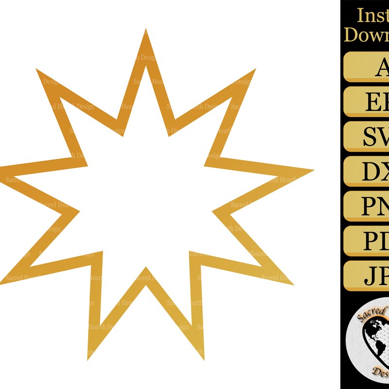 9 Point Star - Etsy