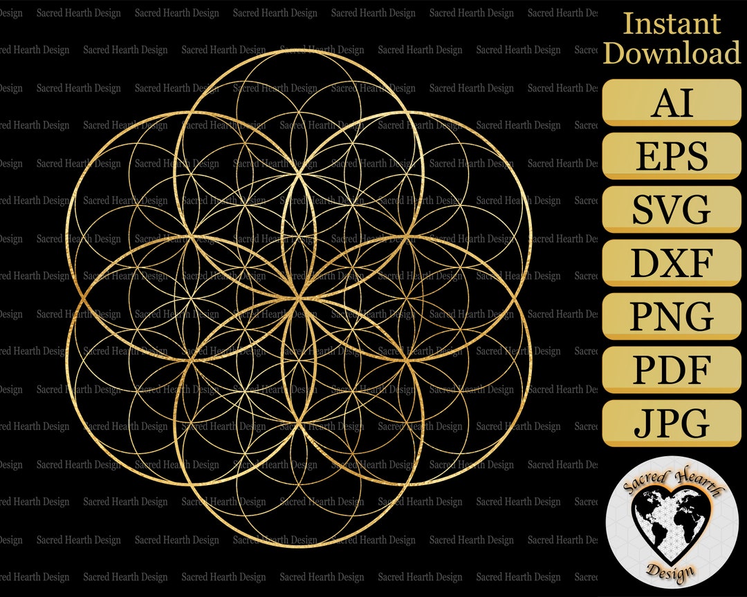 Seed of Life SVG / Fractal Svg / Sacred Geometry SVG / Seed of Life Png ...