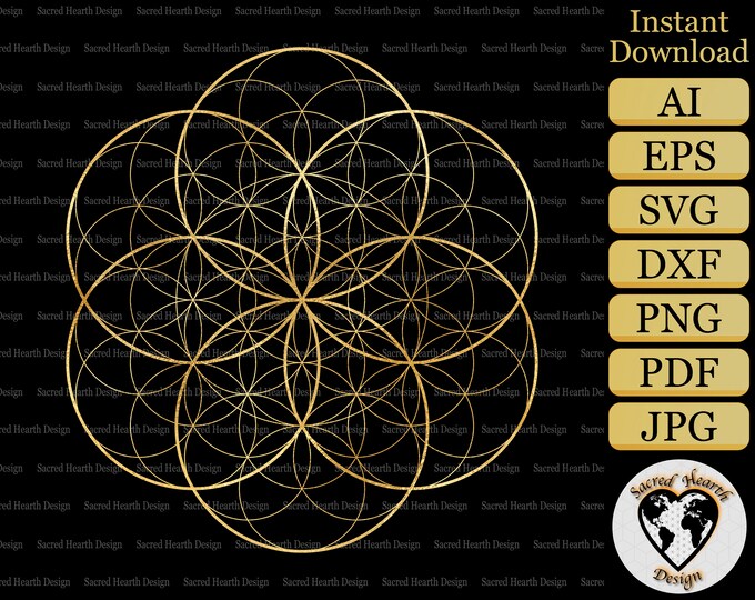 Seed of Life Svg, Flower of Life Svg, Sacred Geometry Svg. Cut File ...