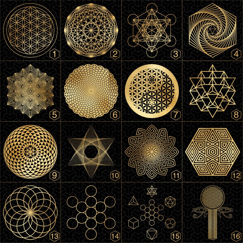 16 Sacred Geometry SVG pack / Geometric Linework vector pack / | Etsy