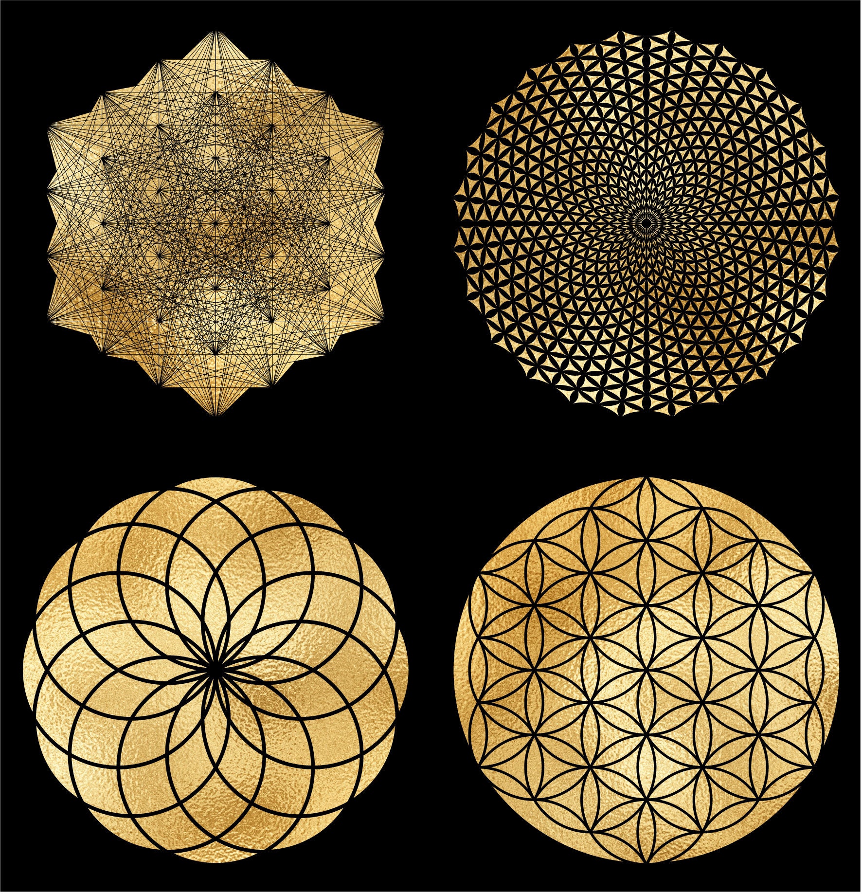 12 Sacred Geometry Vector Set / Sacred Geometry Stencil SVG / - Etsy