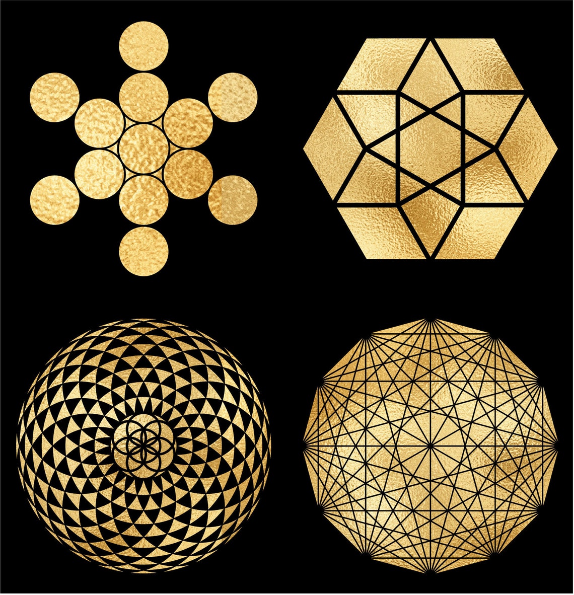 12 Sacred Geometry Vector Set / Sacred Geometry Stencil SVG / - Etsy