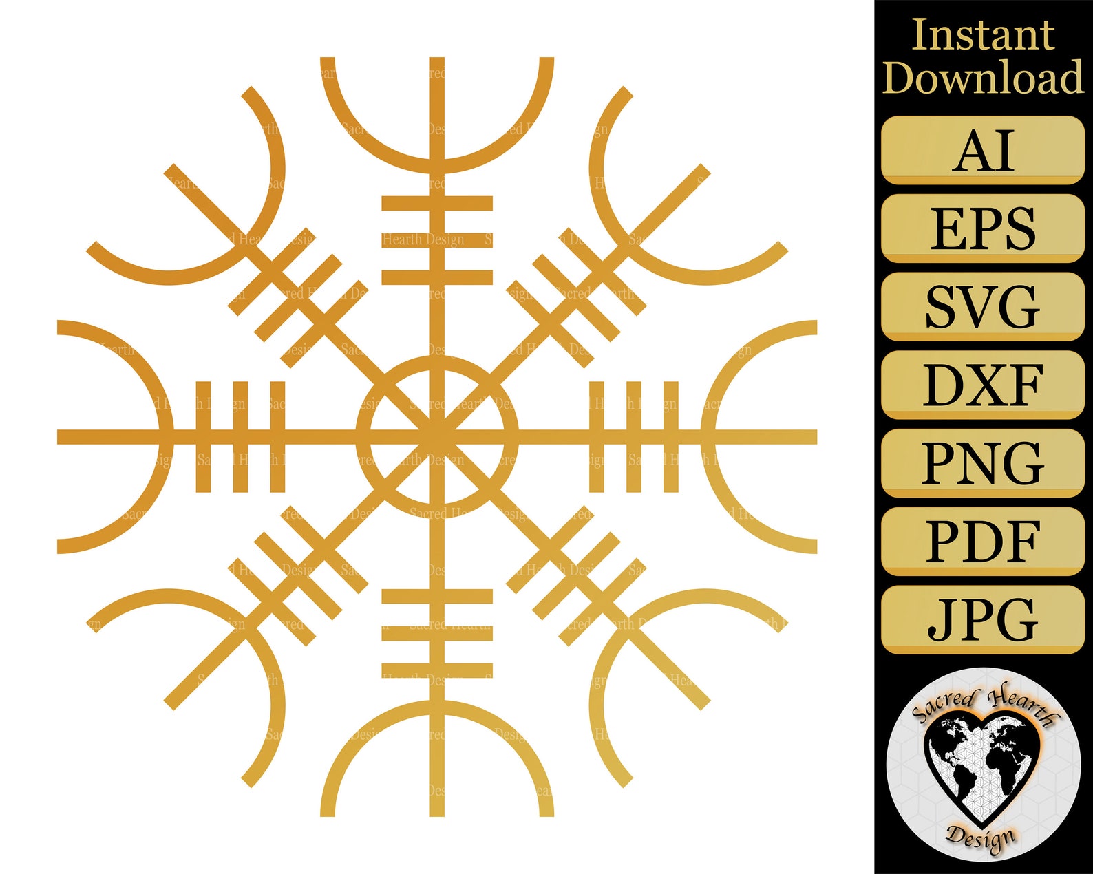 Helm of Awe SVG Cut File / Viking SVG / Aegishjalmur Svg / - Etsy Canada