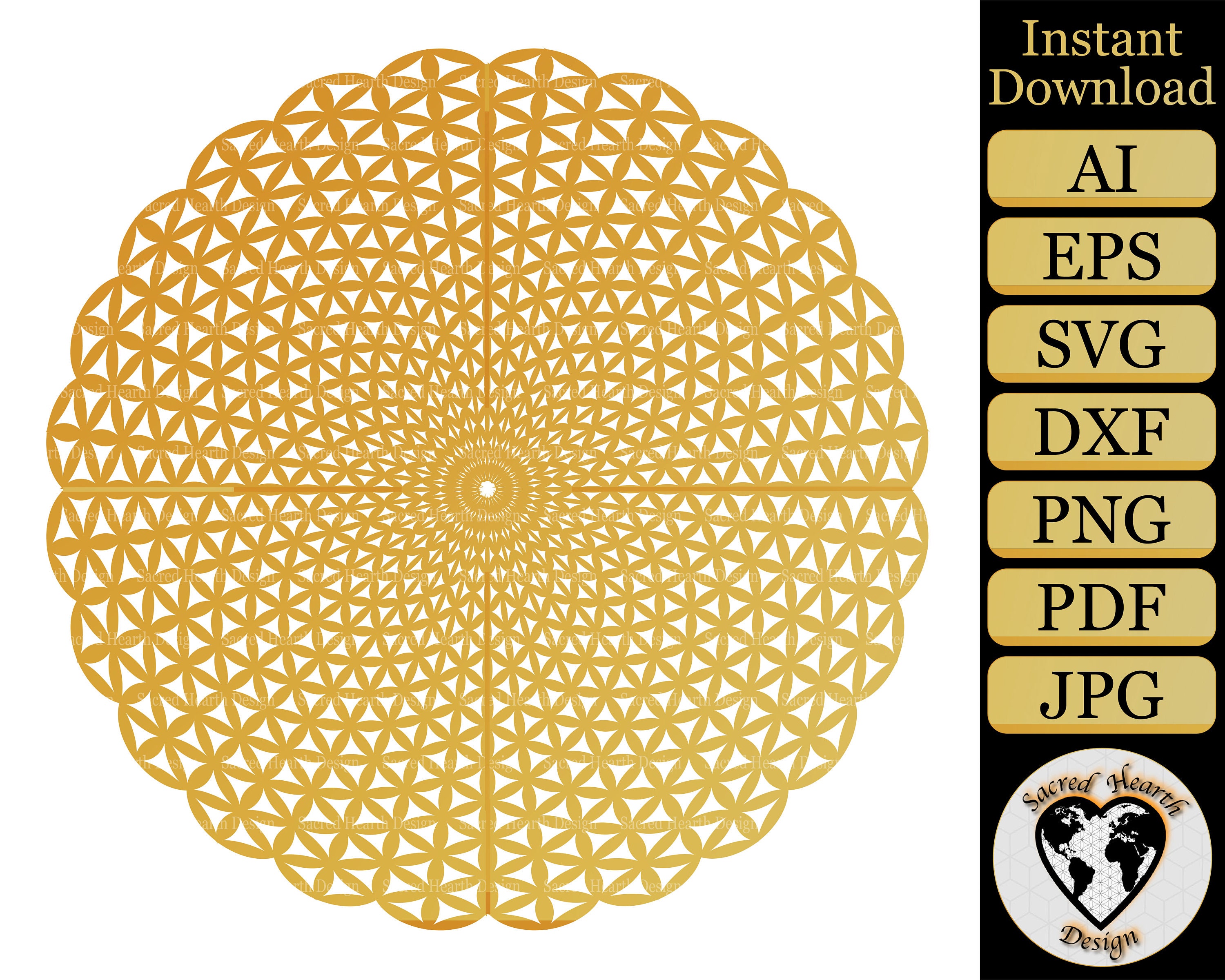 Flower of Life Torus SVG / Sacred Geometry Clip Art / Commercial Vector ...