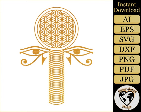 Ankh Flower of Life SVG / Commercial Vector / Egypytian Clip - Etsy Finland