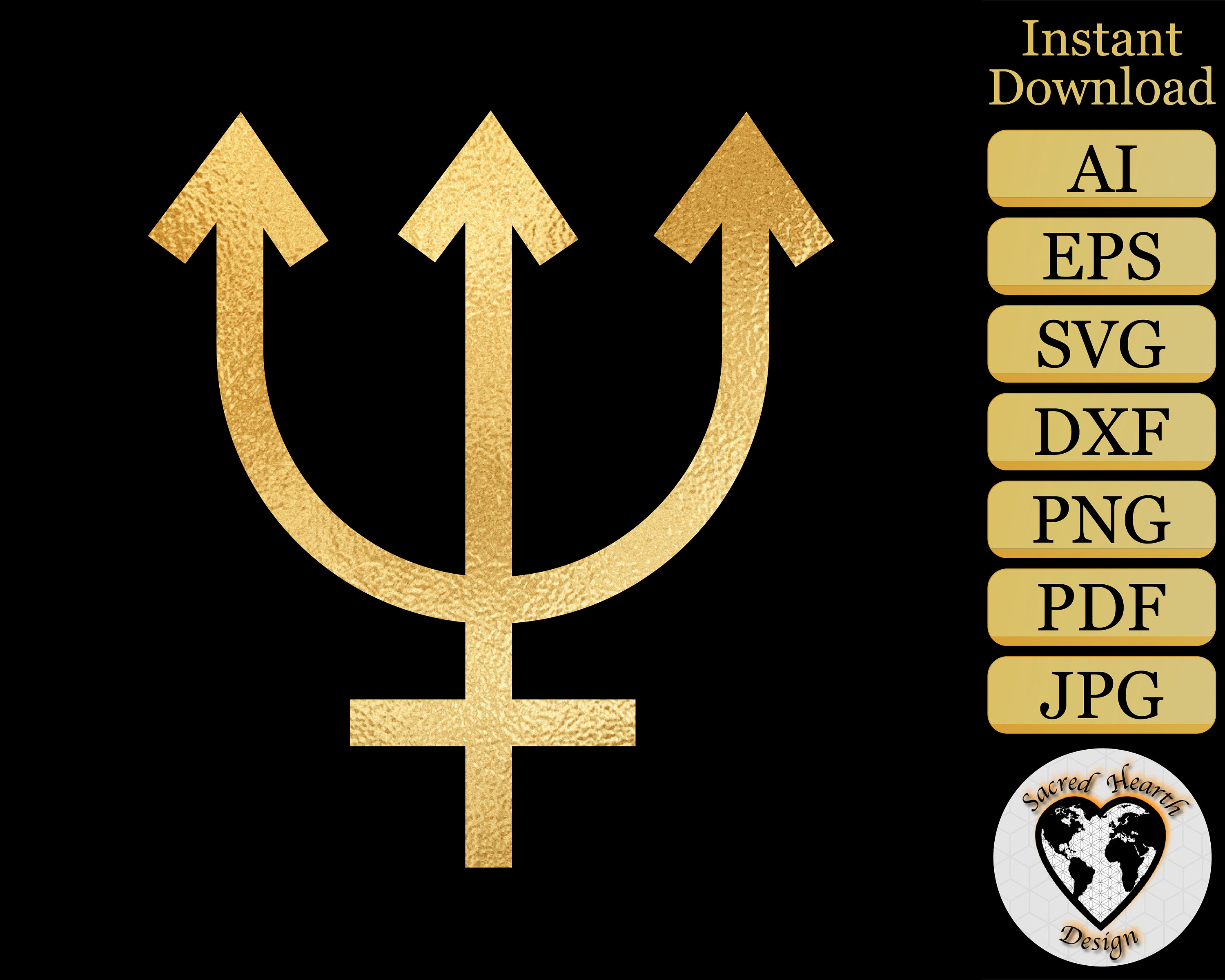 Neptune SVG Symbol / Apothecary / Occult / Alchemy Symbols / | Etsy