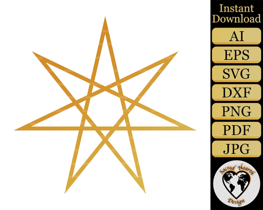 Elven Star SVG Cut File / Heptagram Svg / Sacred Geometry Svg / Svg ...