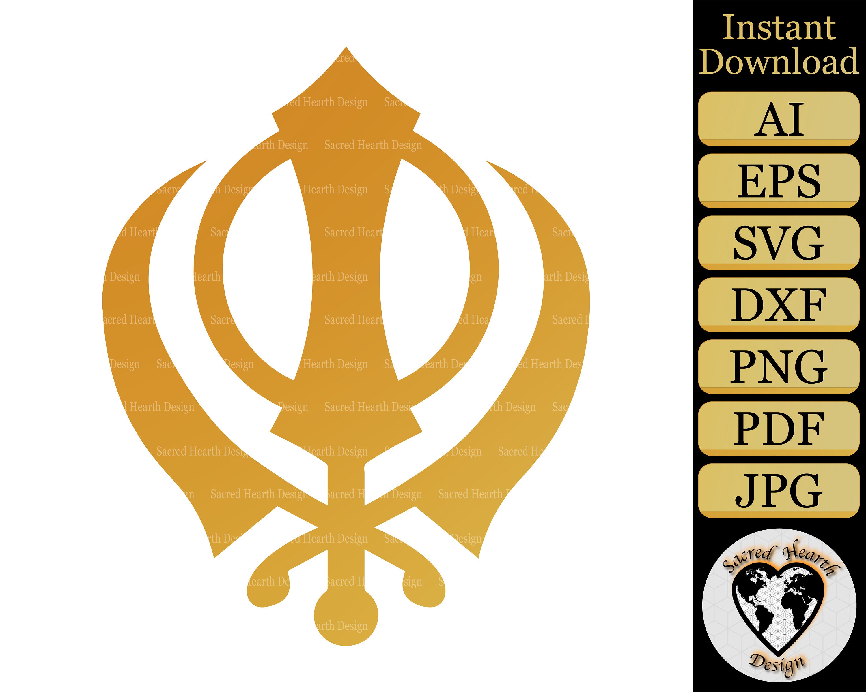 Khanda Silhouette SVG / Sikh Clipart / Khanda Svg Files / | Etsy
