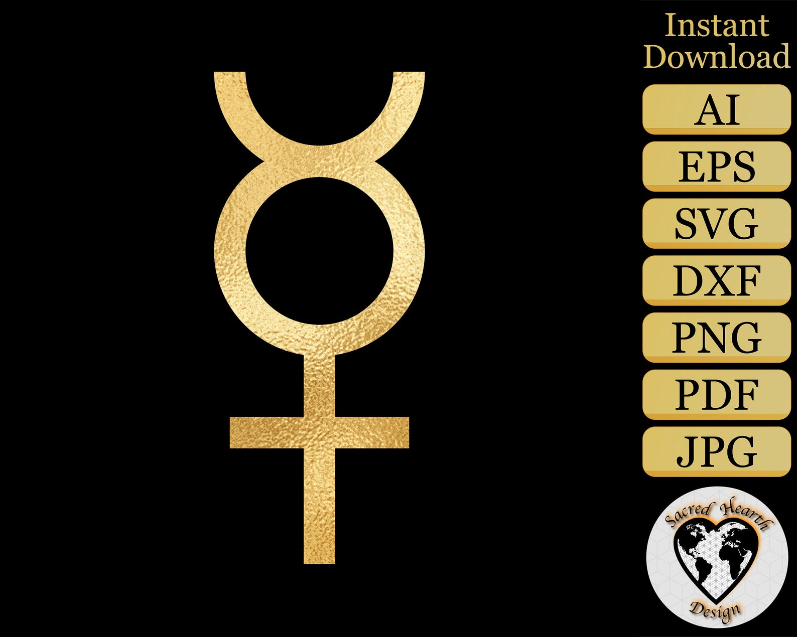 Mercury SVG Symbol / Apothecary / Occult / Alchemy Symbols / - Etsy ...