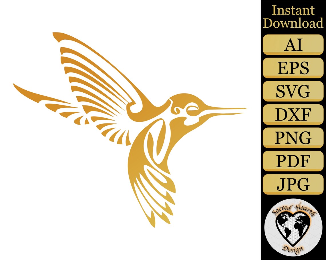 Colibrí tribal SVG / Colibrí png / Colibrí clipart / animal - Etsy España