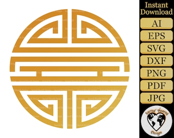 16 Chinese Symbols SVG Bundle, Love, Happiness, Prosperity, Live Love ...