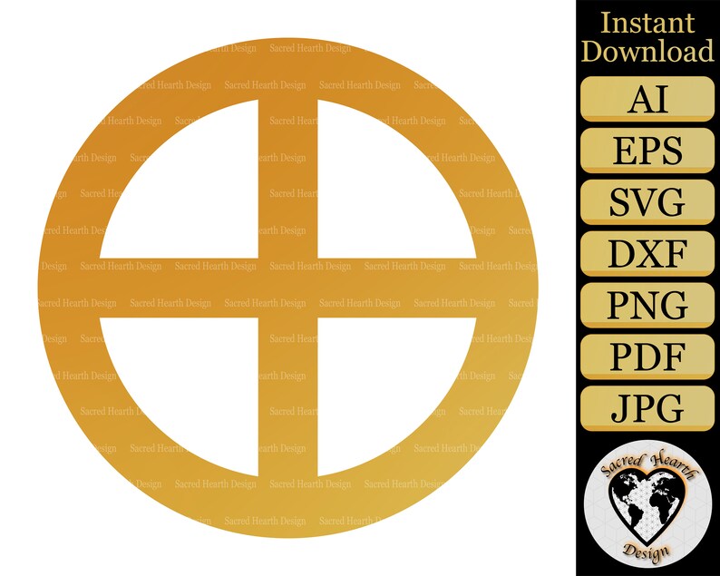 Odin's Cross SVG / Solar Cross SVG / Sun Cross SVG / | Etsy