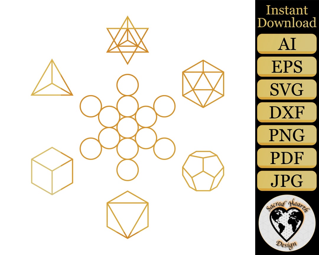 Platonic Solids Clip Art / Fruit of Life Clip Art / Commercial Vector ...