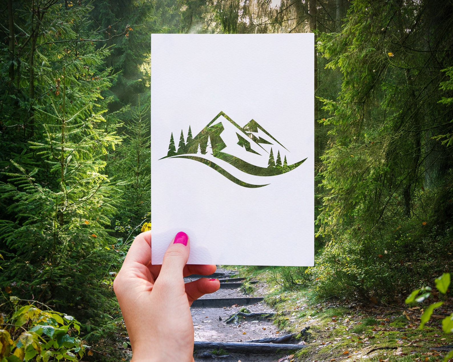 Mountain Stencil / Scenery Stencil / Nature Stencil / Tree | Etsy