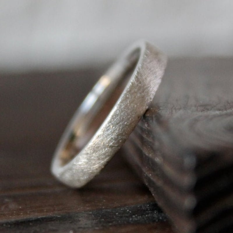 Brushed Silver Ring - Etsy