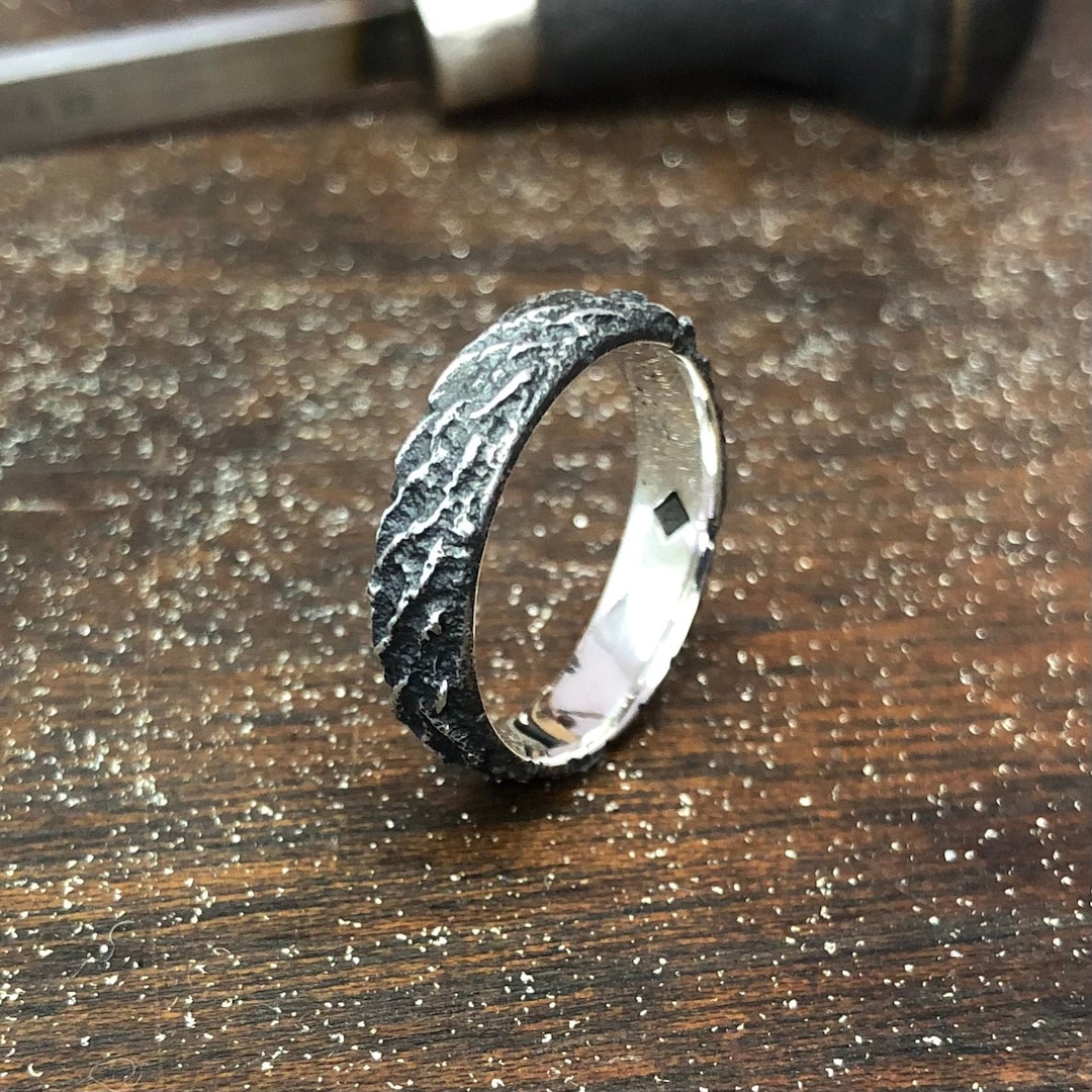 Black Mountain Ring, Viking Ring, Lava Ring. - Etsy UK