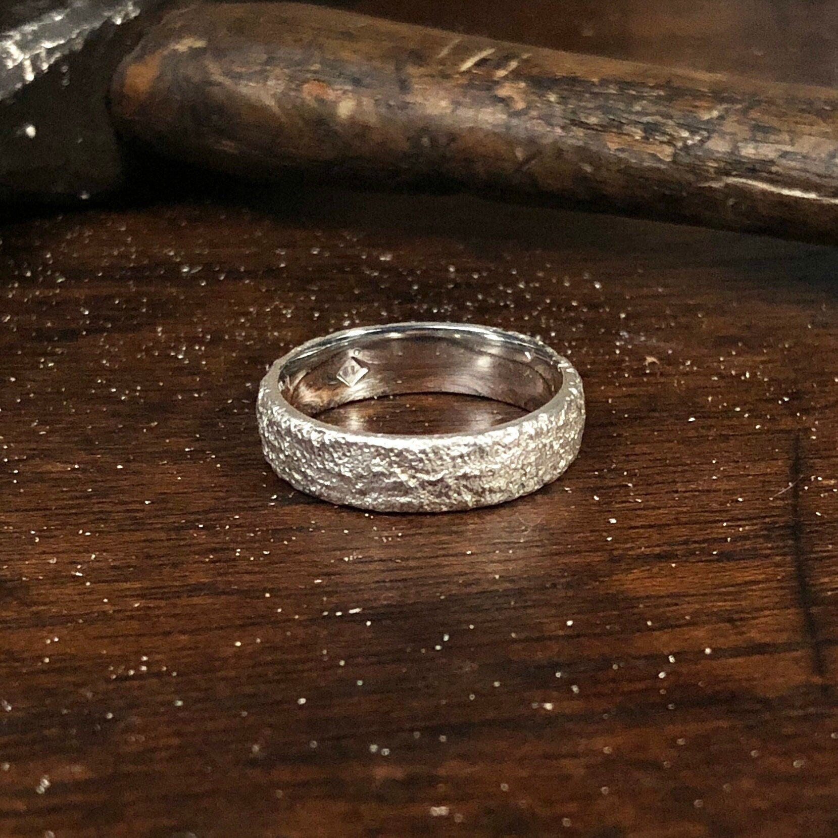 Silver Ring, Sand Cast Wedding Band, Men's/women's Silver Band ...