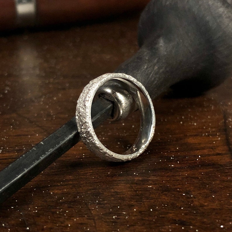 Silver Ring, Sand Cast Wedding Band, Men's/women's Silver Band ...