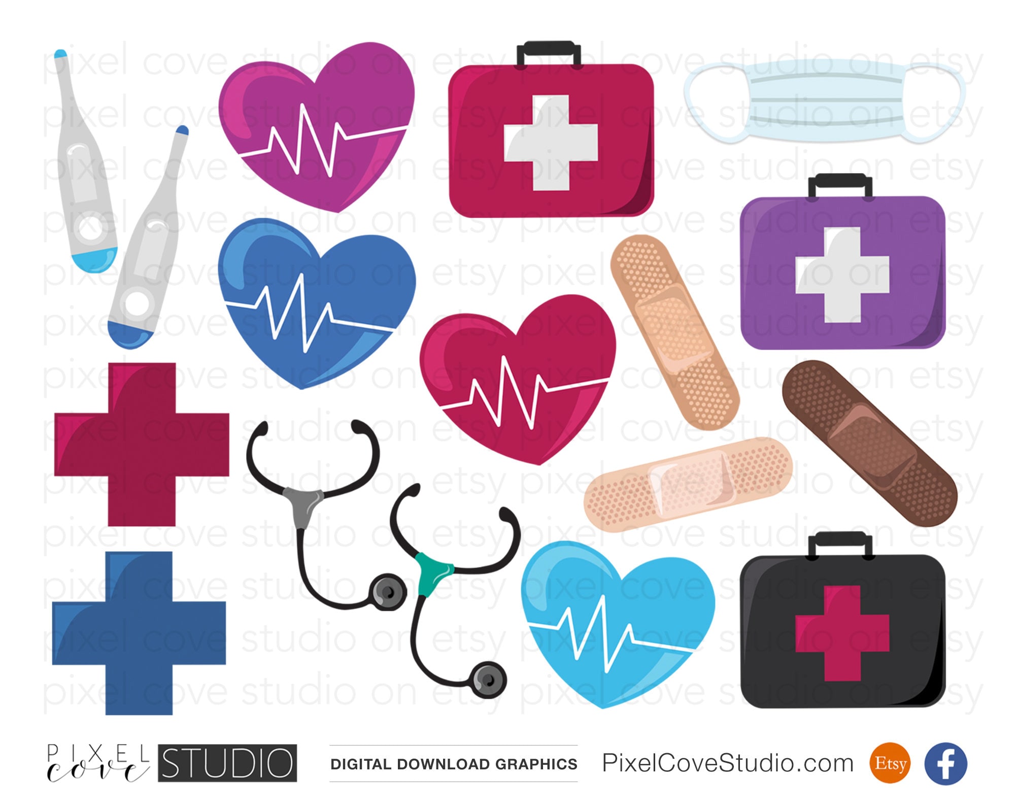 Doctor Nurse Clipart Bundle Medical Clip Art Tools - Etsy